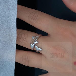 Ocean Granite Dolphin Ring, Sterling Silver Ring, Unique Ring, Ocean ...