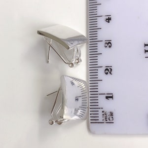 Square Statement Sterling Silver Earrings, Modern Plain Jewellery, Funky Earrings, Genuine ...