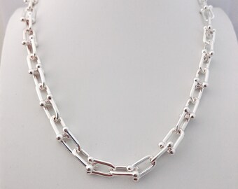 Silver Chunky Necklace - Etsy