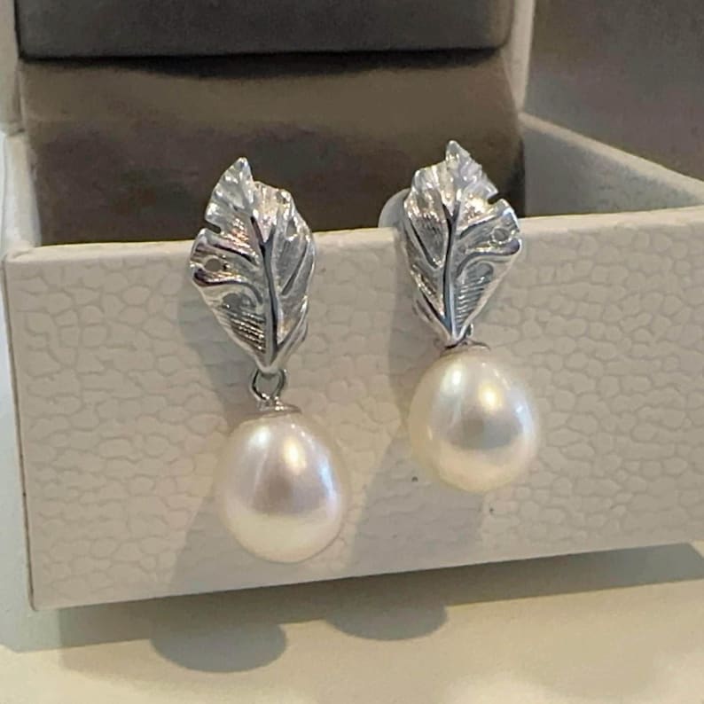 Grade AAA Freshwater Pearl Earrings, Natural High Quailty Cultured ...