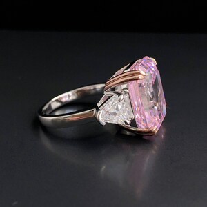 EDEN Pink Topaz Ring Sterling Silver Statement Ring, Large Pink ...