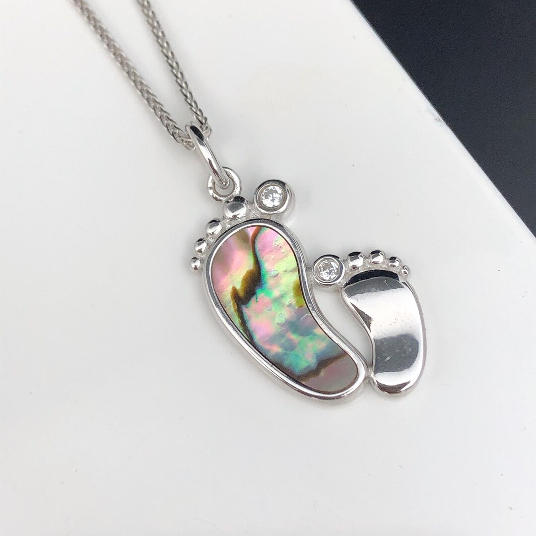 Sandy Toes Abalone Shell Sterling Silver Necklace for Mummy, Beach ...