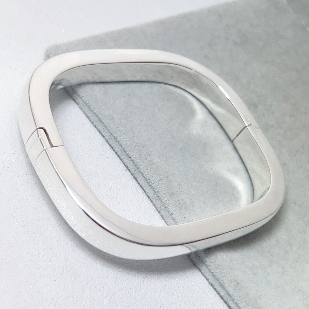 Rectangular Bracelet, Sterling Silver Bangle, Unique Silver Bracelet ...