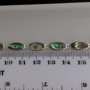 Abalone Shell Solid Sterling Silver Bracelet, Link Bracelet, Opal ...