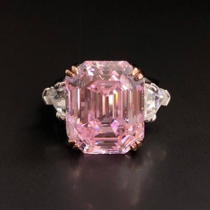 EDEN Pink Topaz Ring Sterling Silver Statement Ring, Large Pink ...