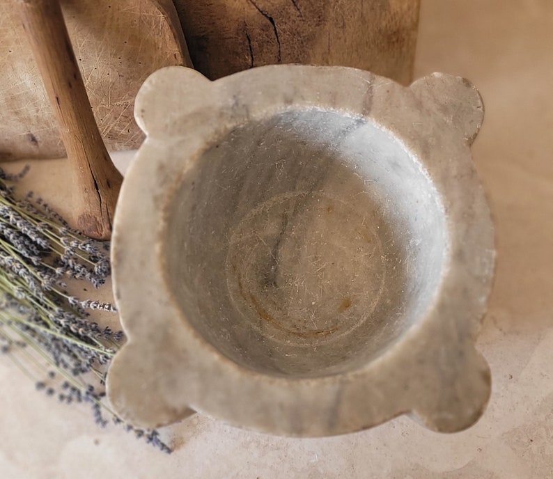 Extra Large Antique Italian Marble Mortar and Wooden Pestle - Etsy