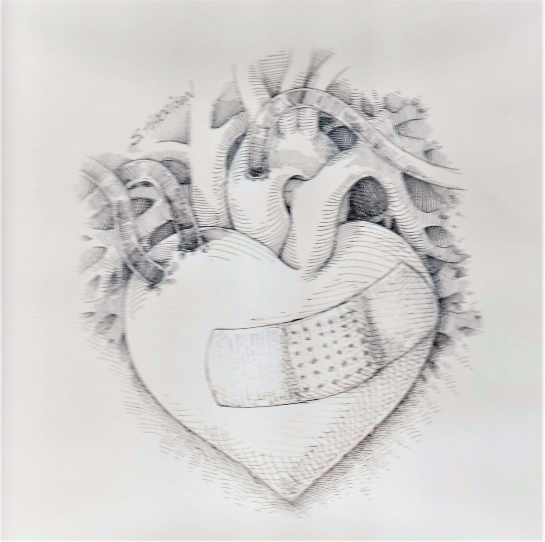 Hearts With Bandaid Artwork by Steven J Harrison T-shirt - Etsy