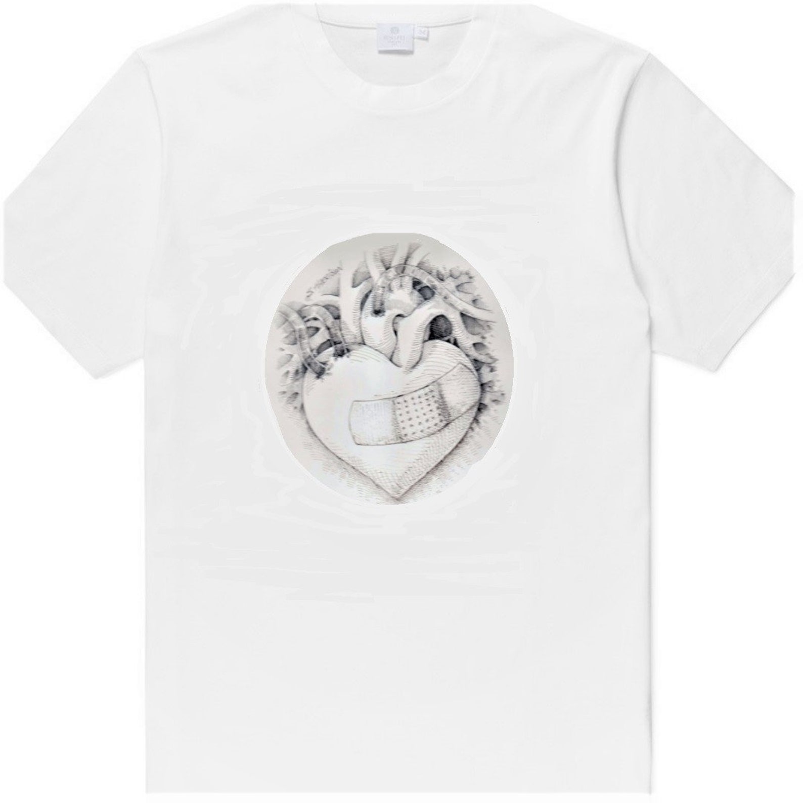 Hearts With Bandaid Artwork by Steven J Harrison T-shirt - Etsy