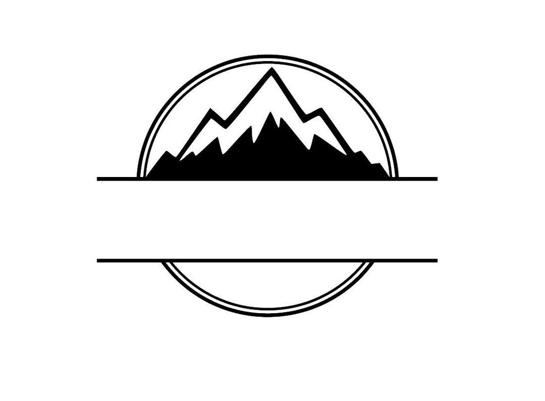 SVG - Mountain Monogram - Split Name Frame - Digital Download - Cutting ...