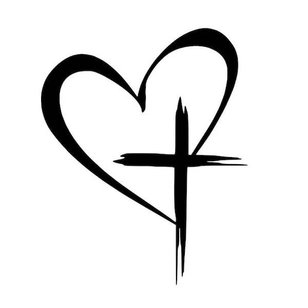 Cross Heart Svg - Etsy