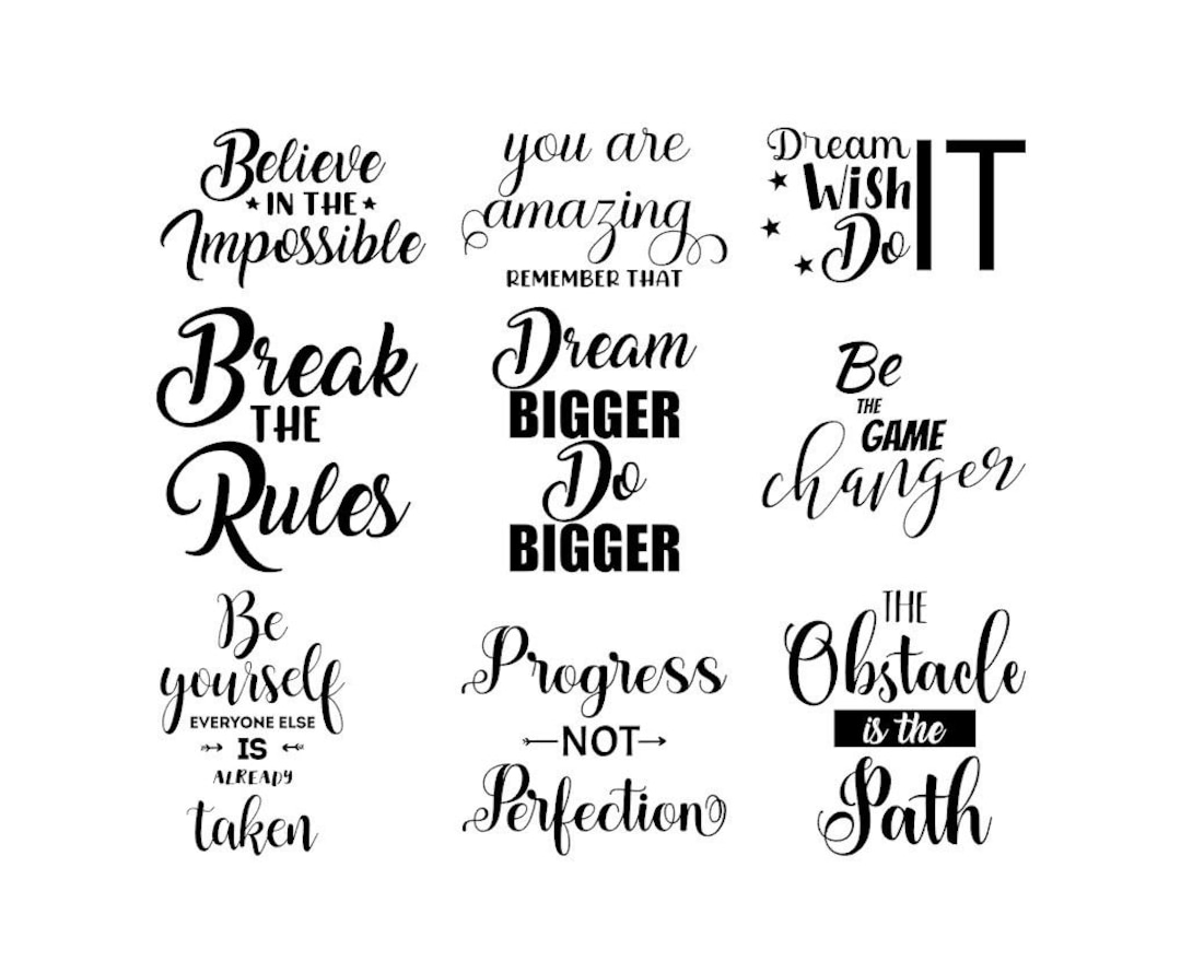 SVG - Motivational Inspirational Quotes Bundle - Digital Download ...
