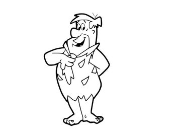 Fred Flintstone Cut Svg Dxf File Wall Sticker Pdf Template Cnc Cutting ...