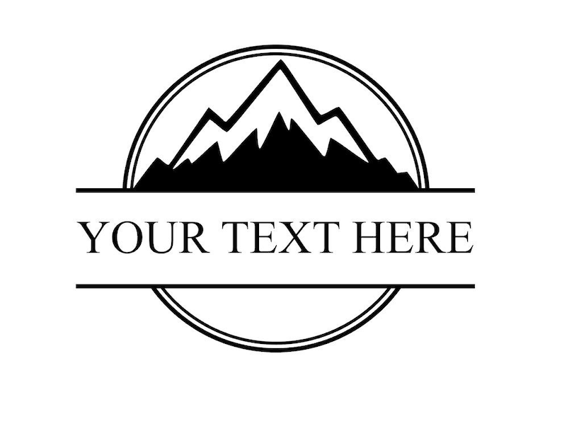 SVG Mountain Monogram Split Name Frame Digital Download - Etsy