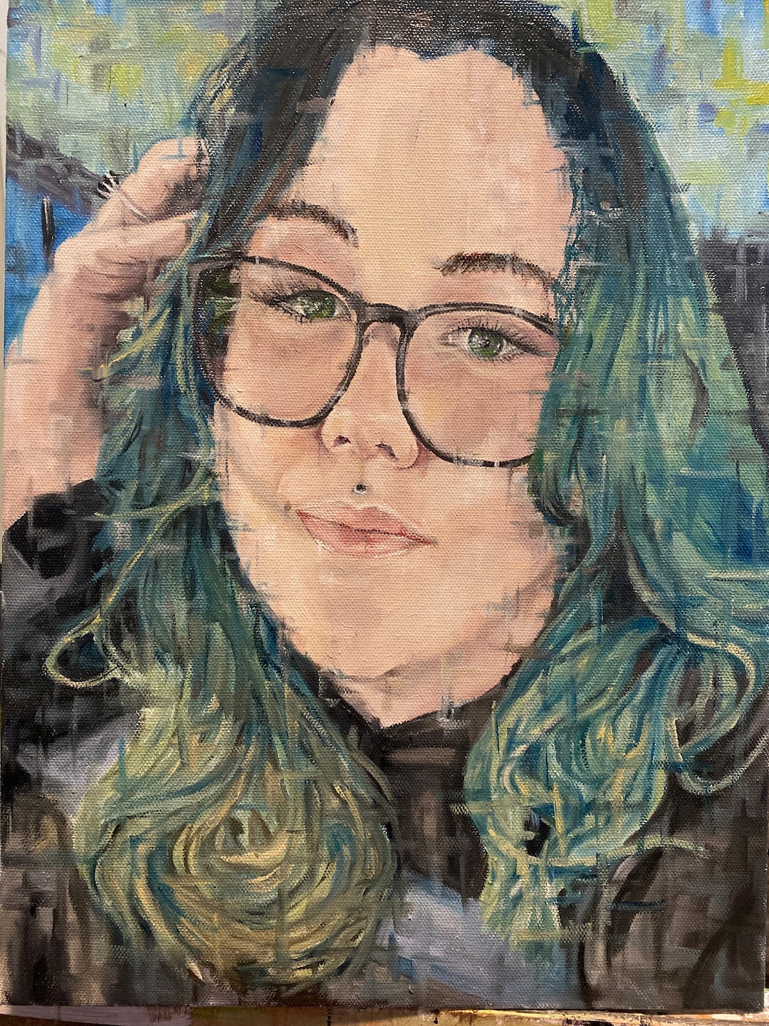 Custom Hand Painted Oil Painting Stylistic Portrait - Etsy