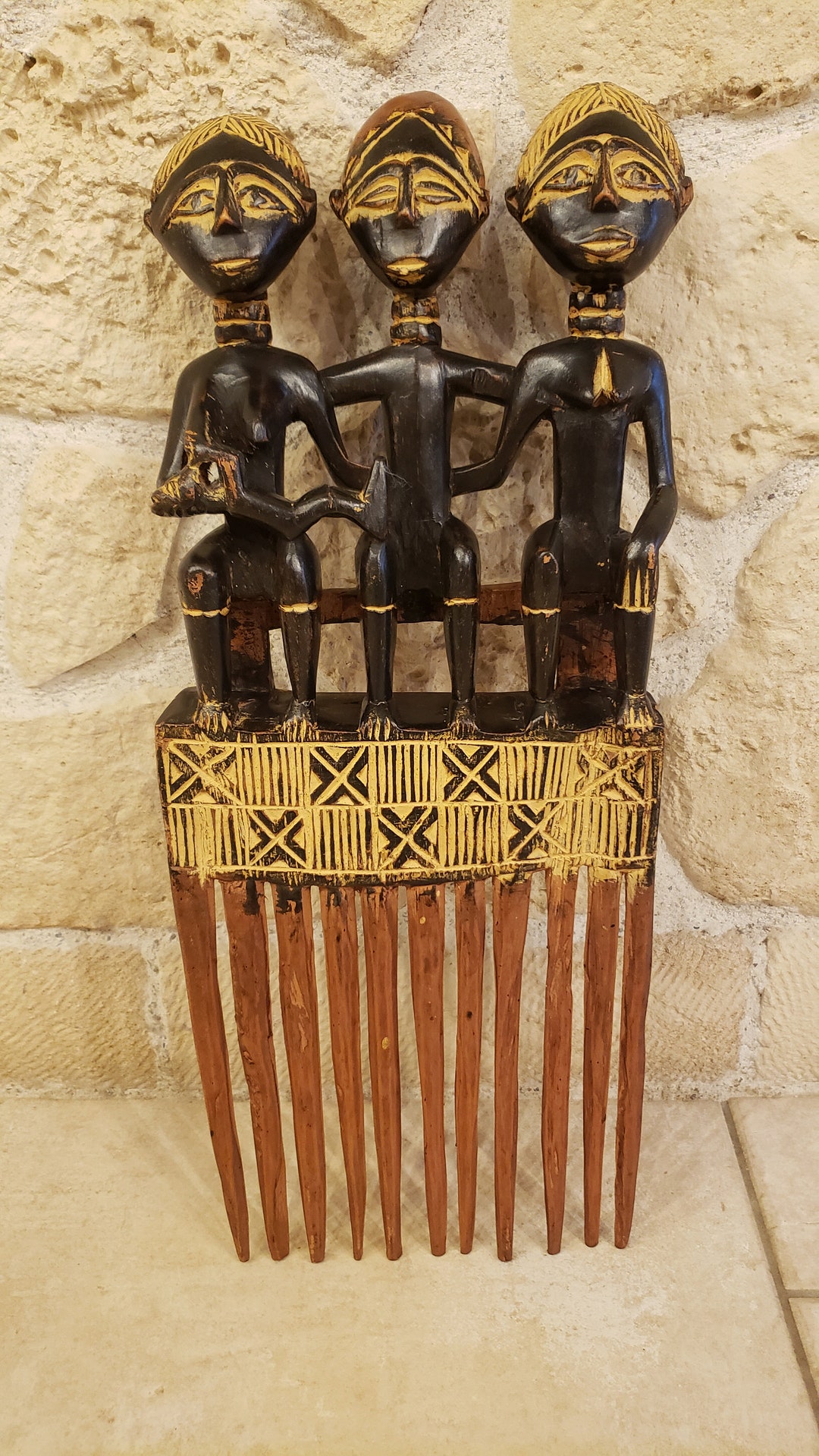 African Wooden Comb Ashanti Female Ghana - Etsy