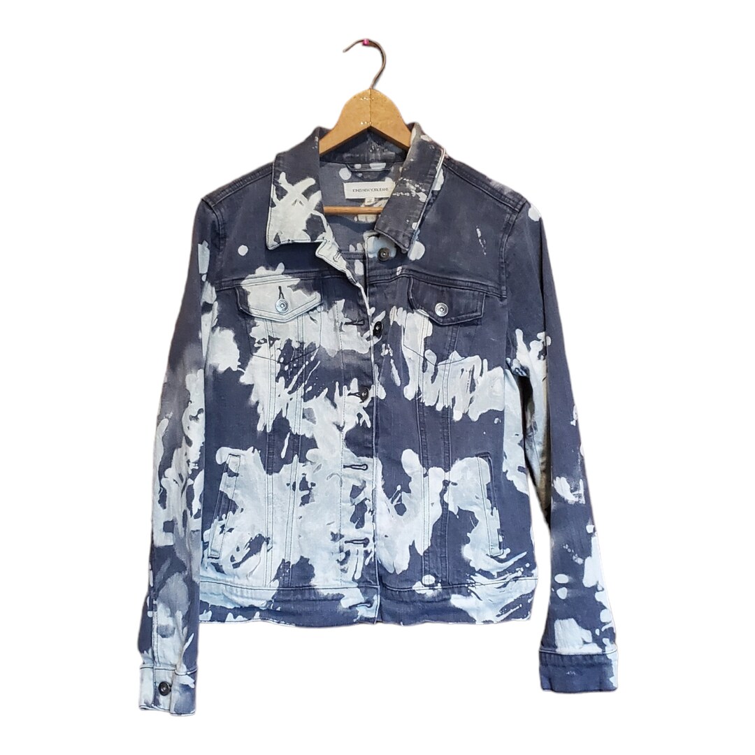 Reverse Dyed Denim Jacket, Acid Washed Coat, Bleached Jean Jacket ...