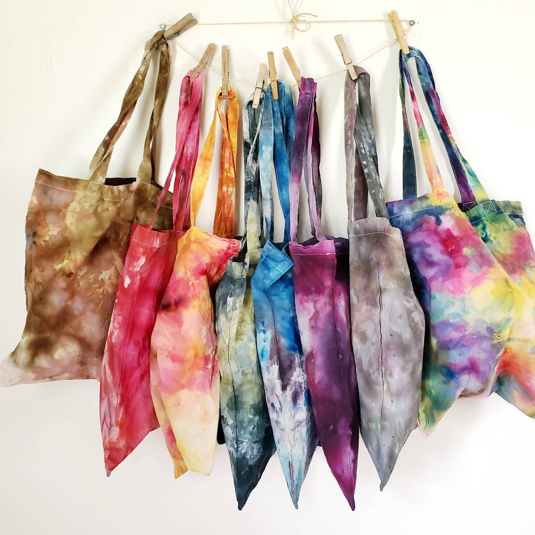 Tie Dye Tote Bags, Hand Dyed Cotton or Canvas Shopping Bag, Reusable ...