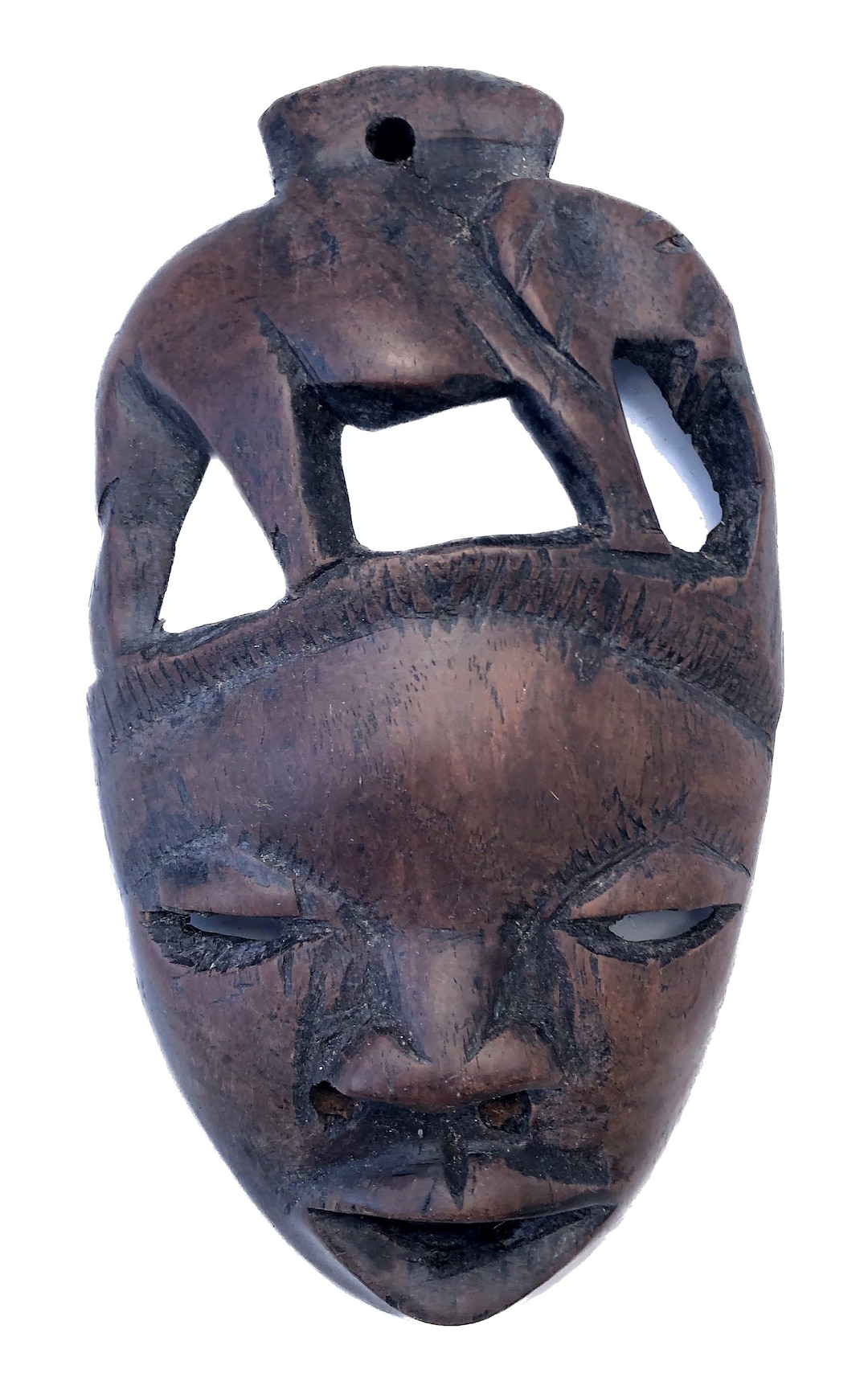 African Mask Traditional Shona Tribe Zimbabwe 7 / 20cm Wooden Mask Fair ...