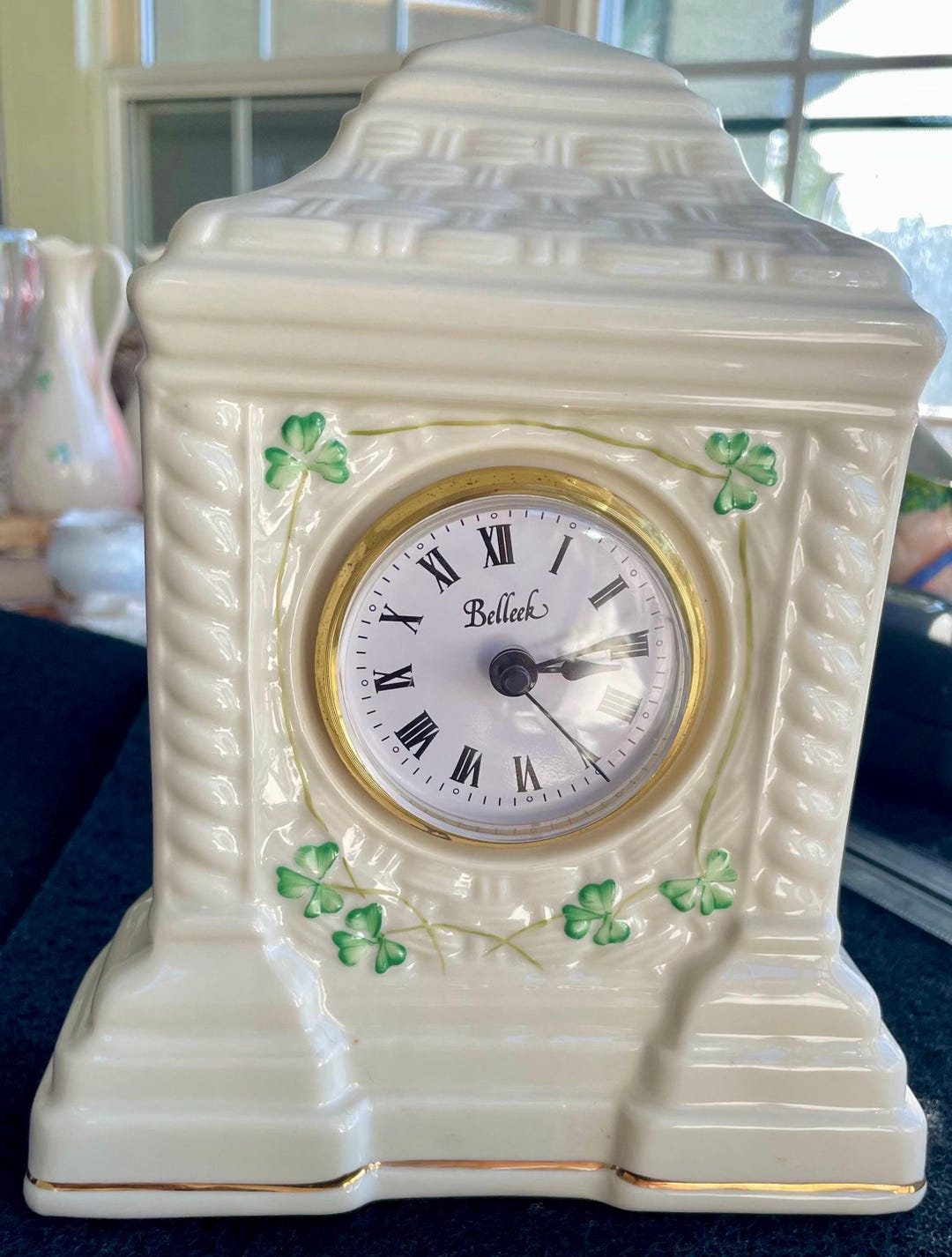 SHIPS FREE Belleek Irish Bone China Cashel Working CLOCK ( See Video ...