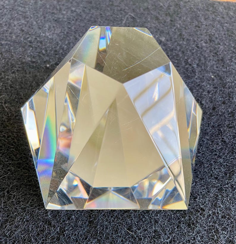 Ships Free Vintage 1976 STEUBEN GLASS NY Crystal Heavy Geometric Prism ...