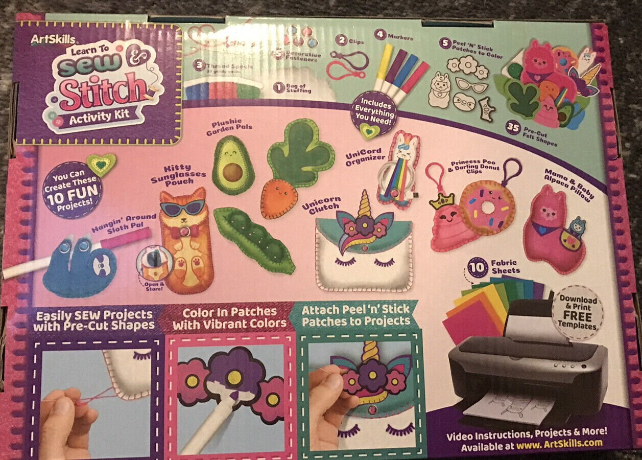 Kids Learn to Sew and Stitch Activity Kit 10 Projects New in Box - Etsy