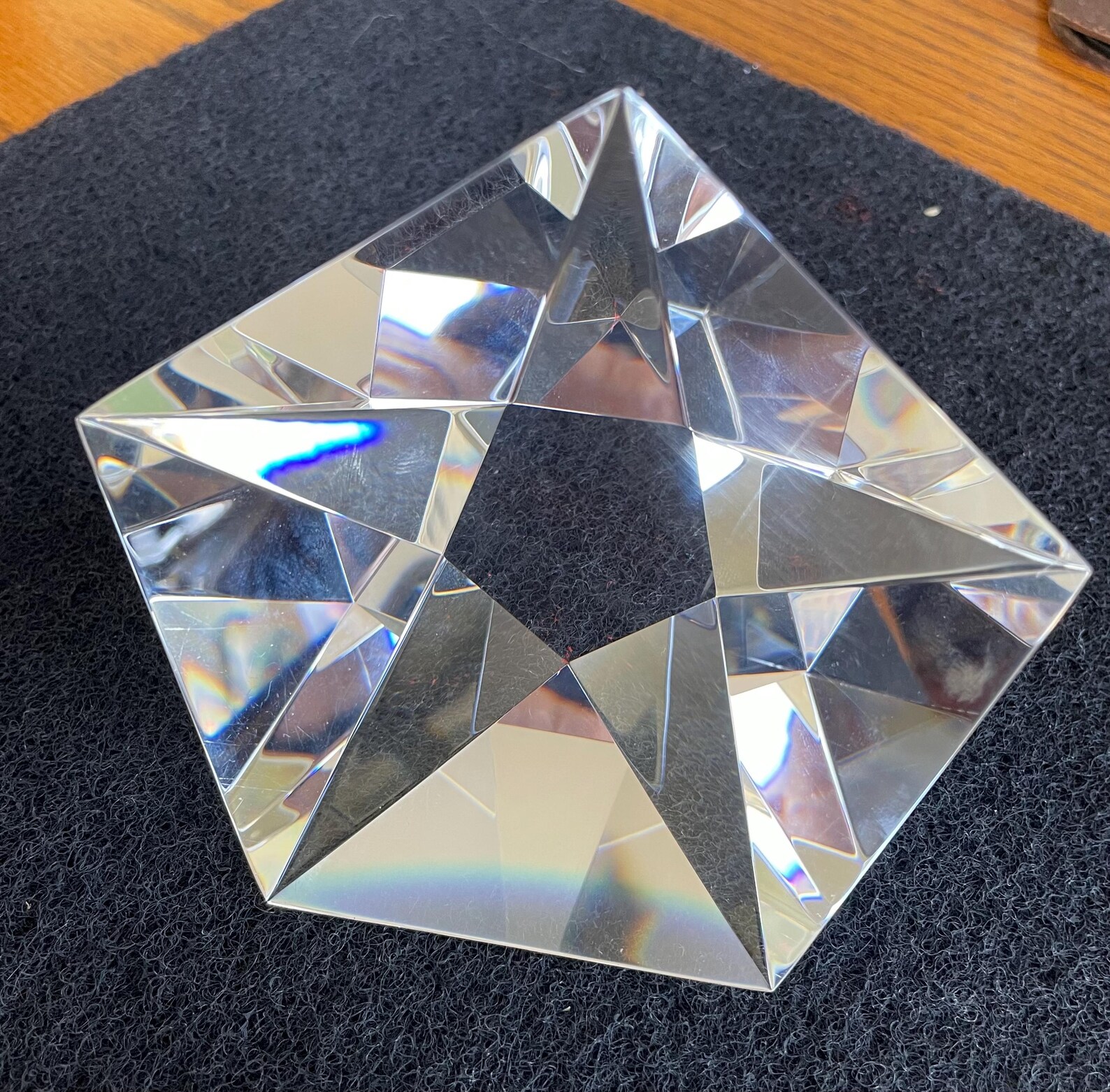 Ships Free Vintage 1976 STEUBEN GLASS NY Crystal Heavy Geometric Prism ...