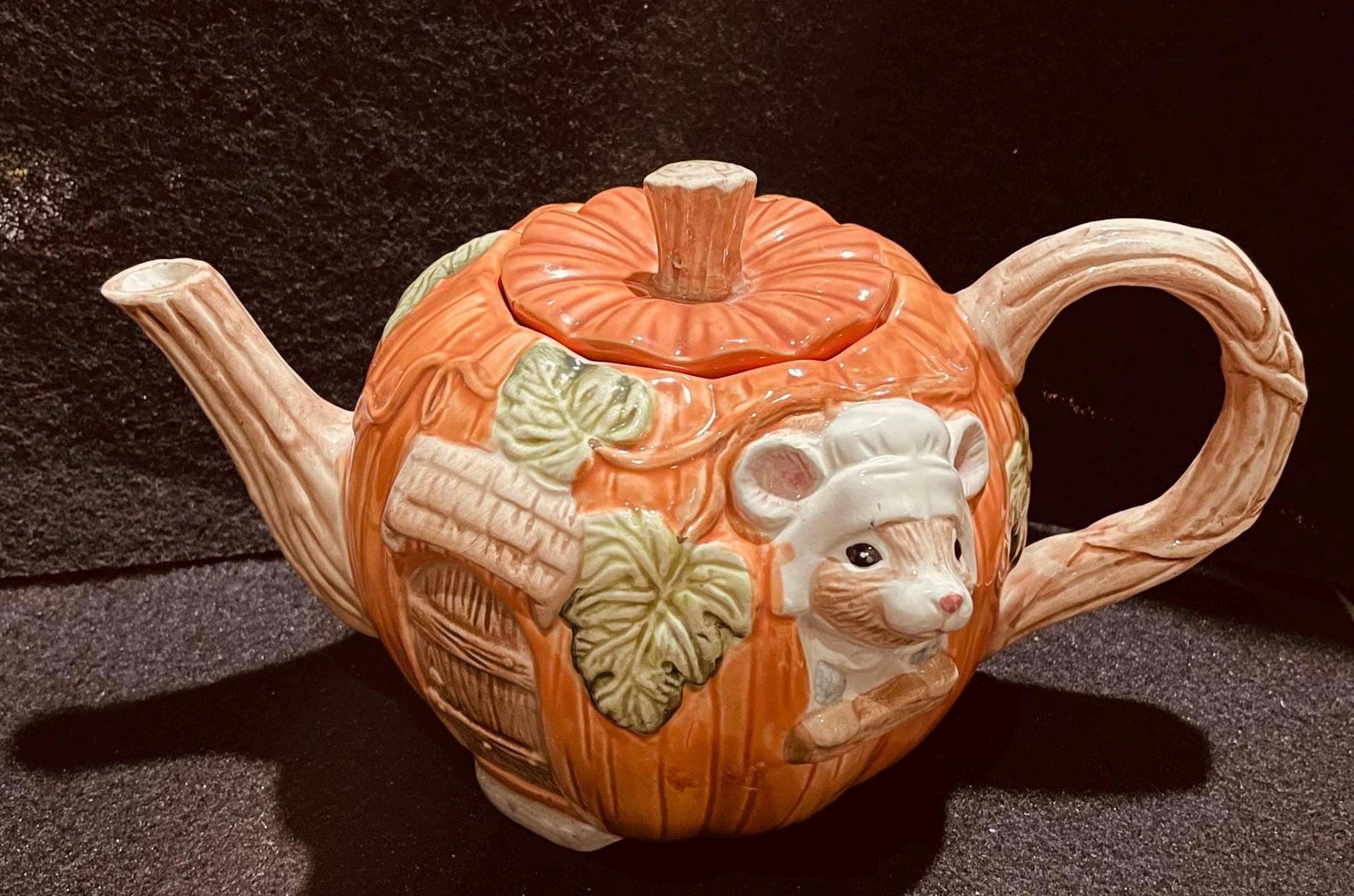 Free Shipping Fitz and Floyd Mayflower Mouse Pumpkin Figural Teapot and ...