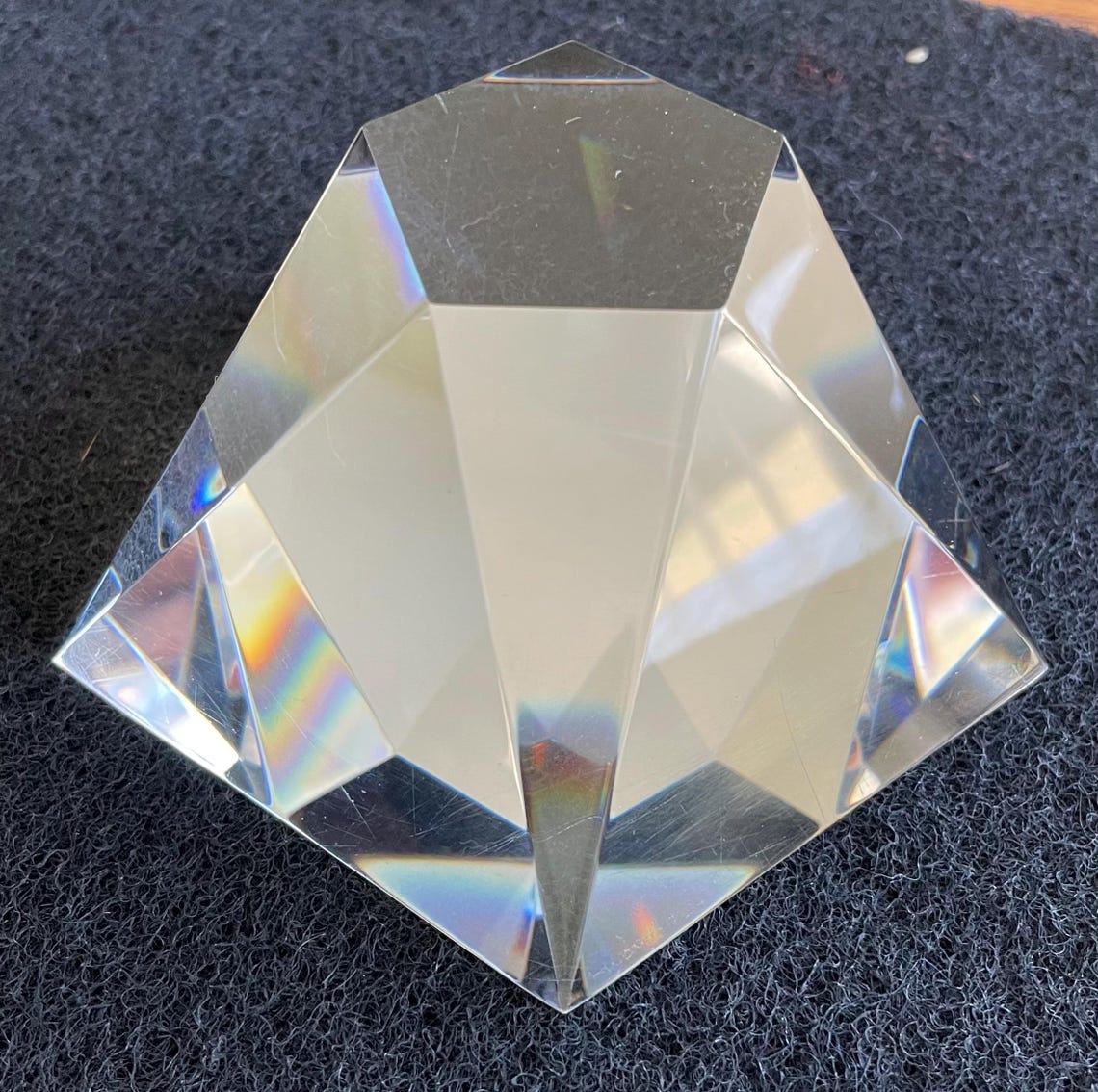 Ships Free Vintage 1976 STEUBEN GLASS NY Crystal Heavy Geometric Prism ...
