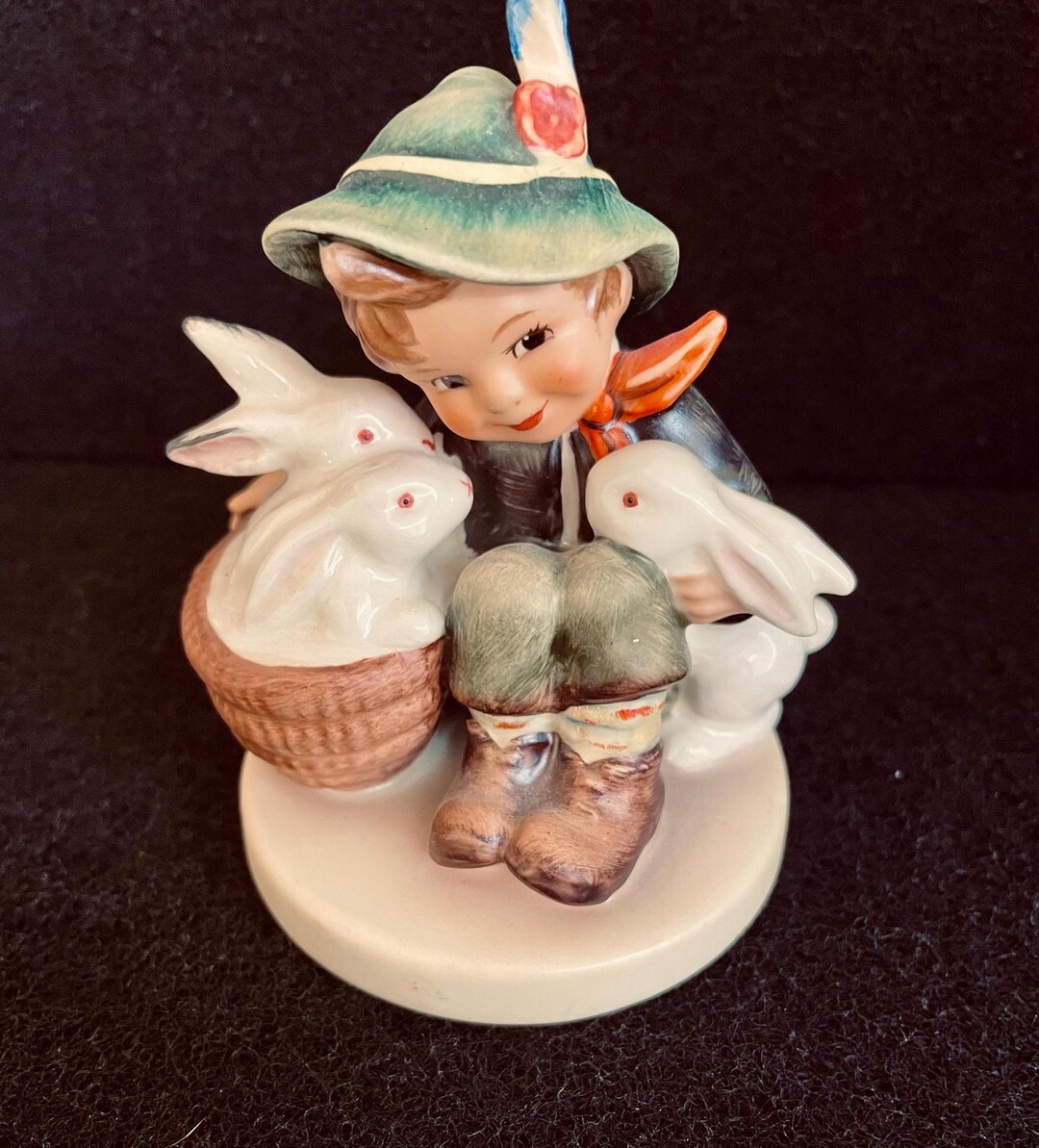 Easter Playmates Goebel Hummel Figurine Boy With Bunny Rabbits Bunnies ...
