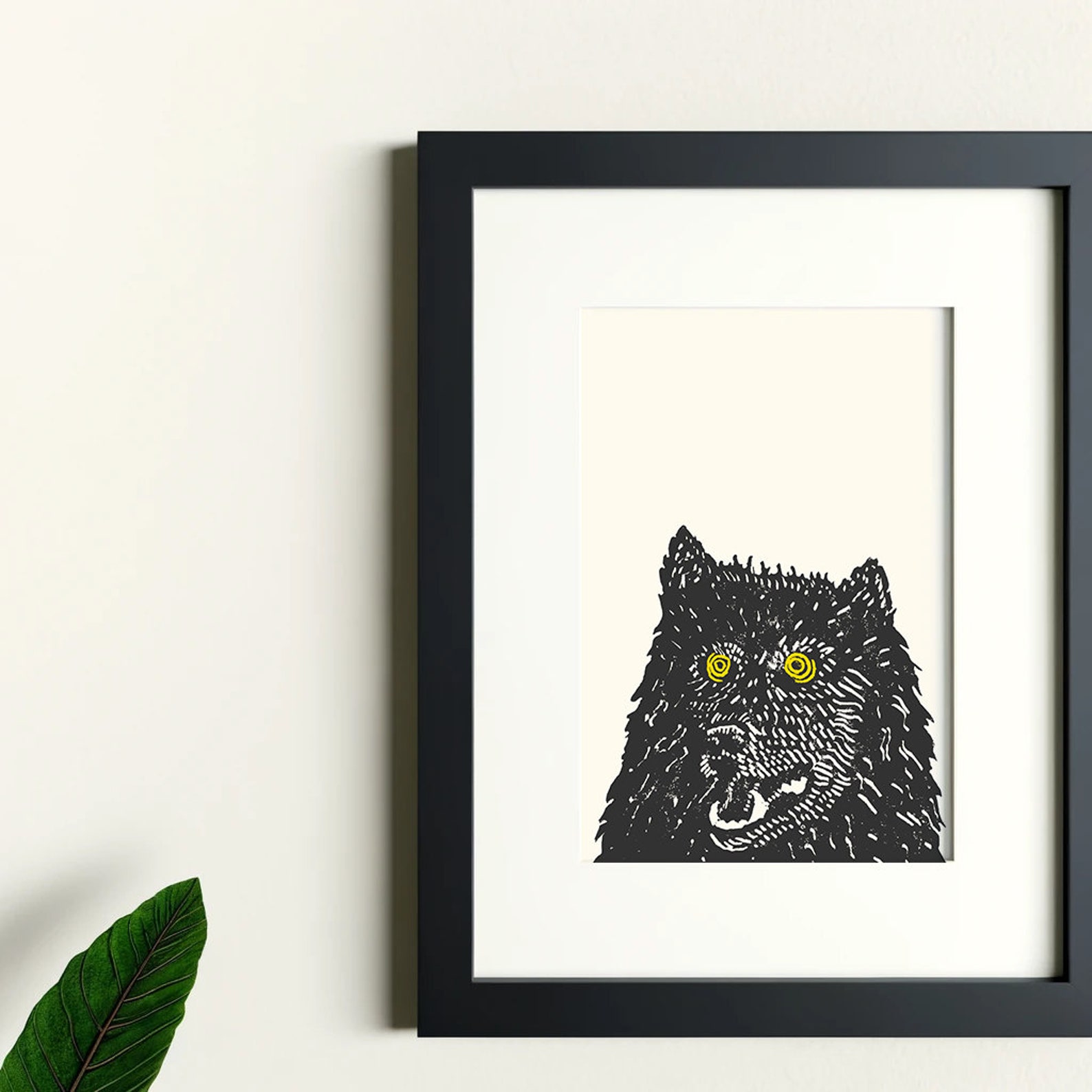 Wolf Lino Cut Linoprint Art Print - Etsy UK