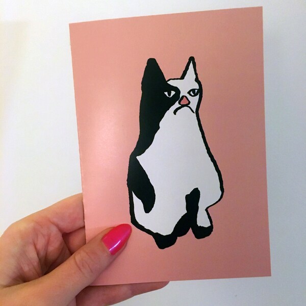 Grumpy Cat Card - Etsy UK