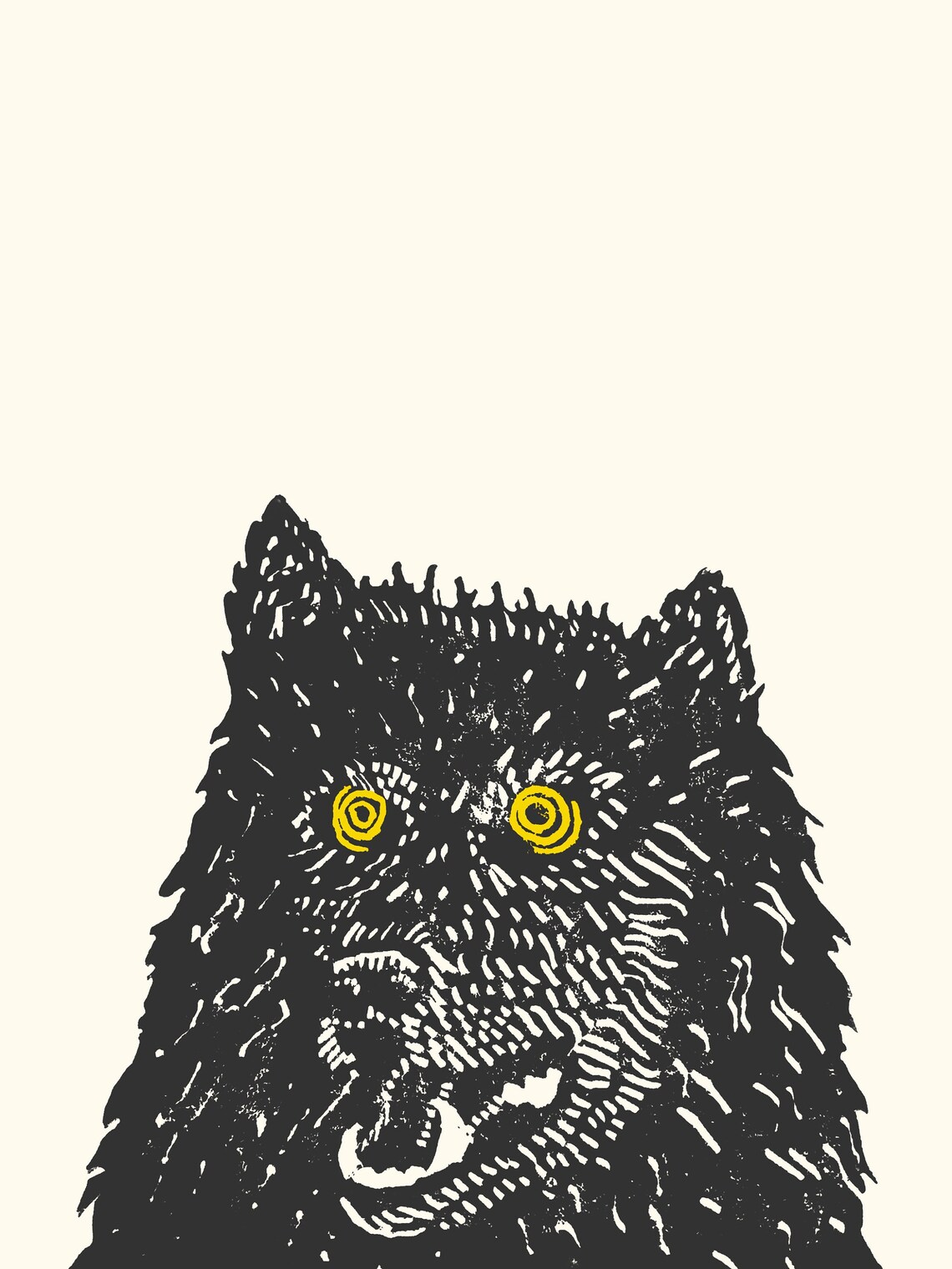 Wolf Lino Cut Linoprint Art Print - Etsy UK