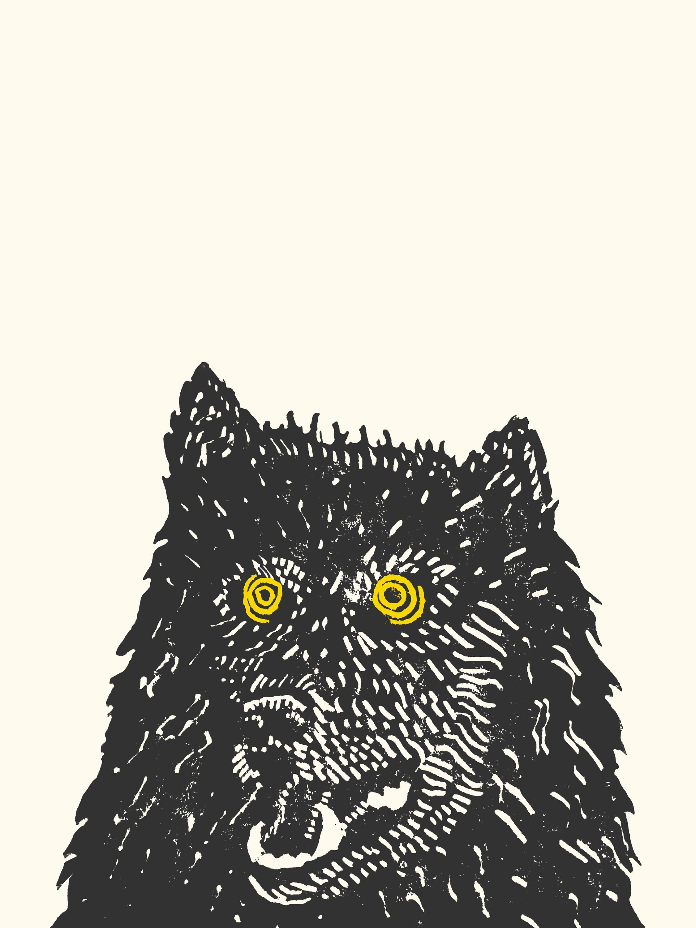 Wolf Lino Cut Linoprint Art Print - Etsy UK