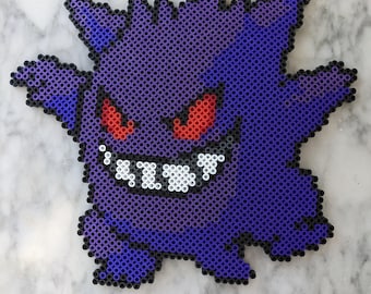 Gastly Haunter Gengar Mega Gengar Pokemon Perler Bead Fuse Bead 8bit ...