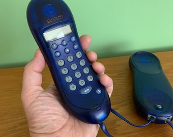 Vintage SWATCH Twin Phone Blue Transparent Color 90s Design Swatch ...