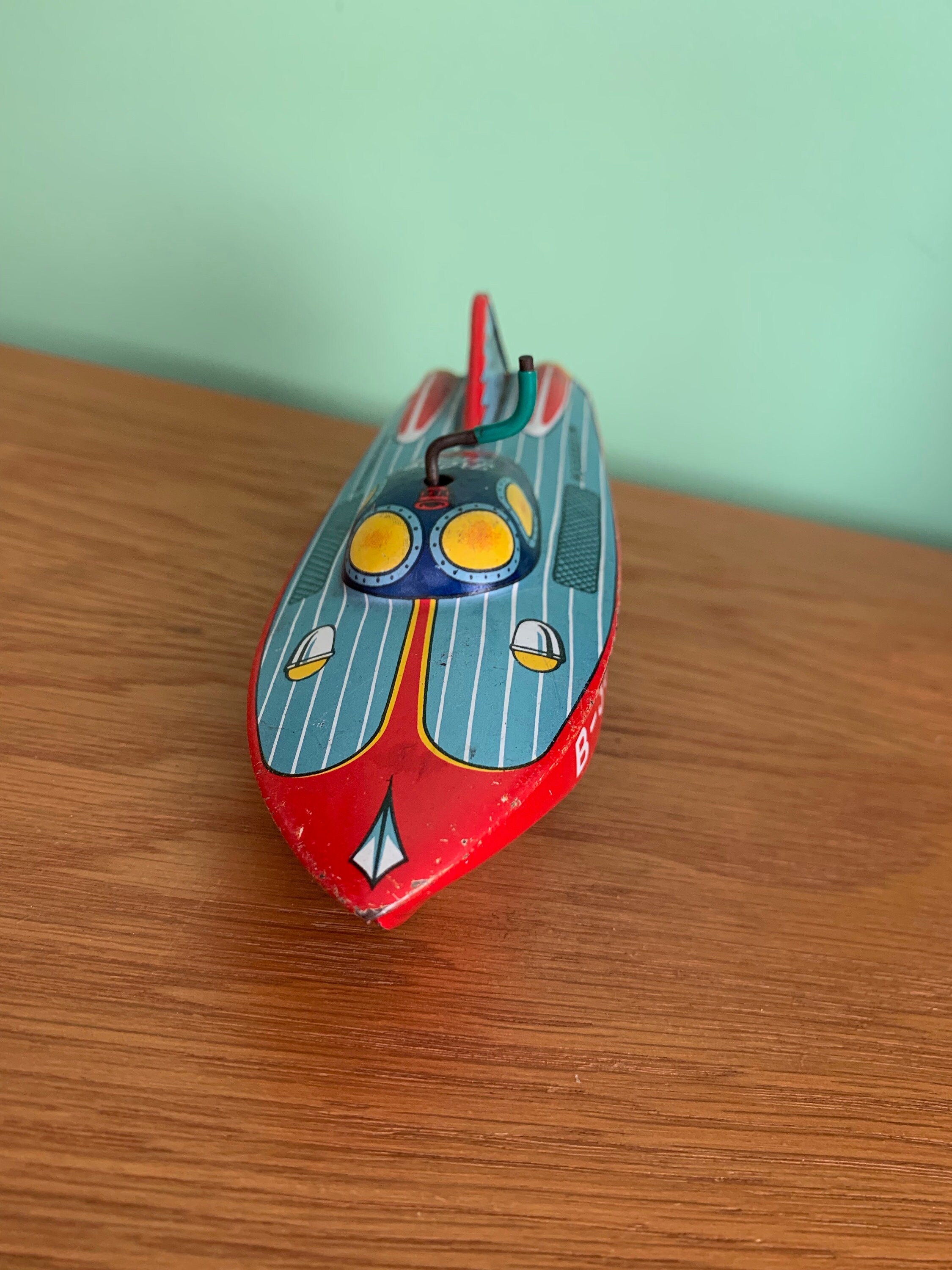 Vintage Japan Mechanical Blue Bird Tin Toy Boat - Etsy