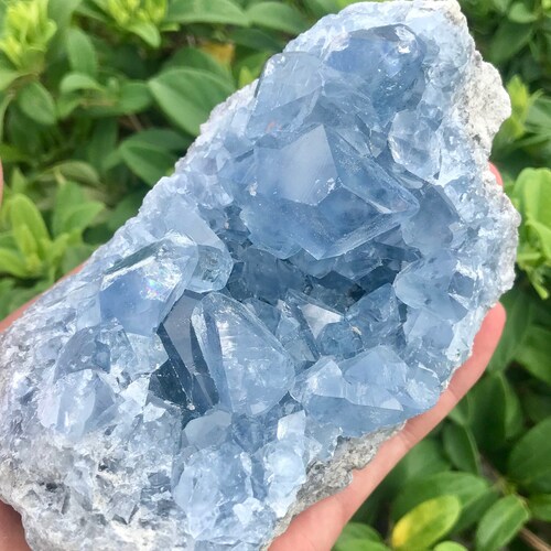 Raw Celestite Cluster Madagascar Ocean Blue Celestite Geode - Etsy