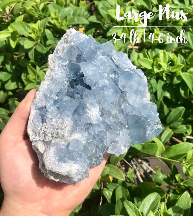 Raw Celestite Cluster Madagascar Ocean Blue Celestite Geode - Etsy