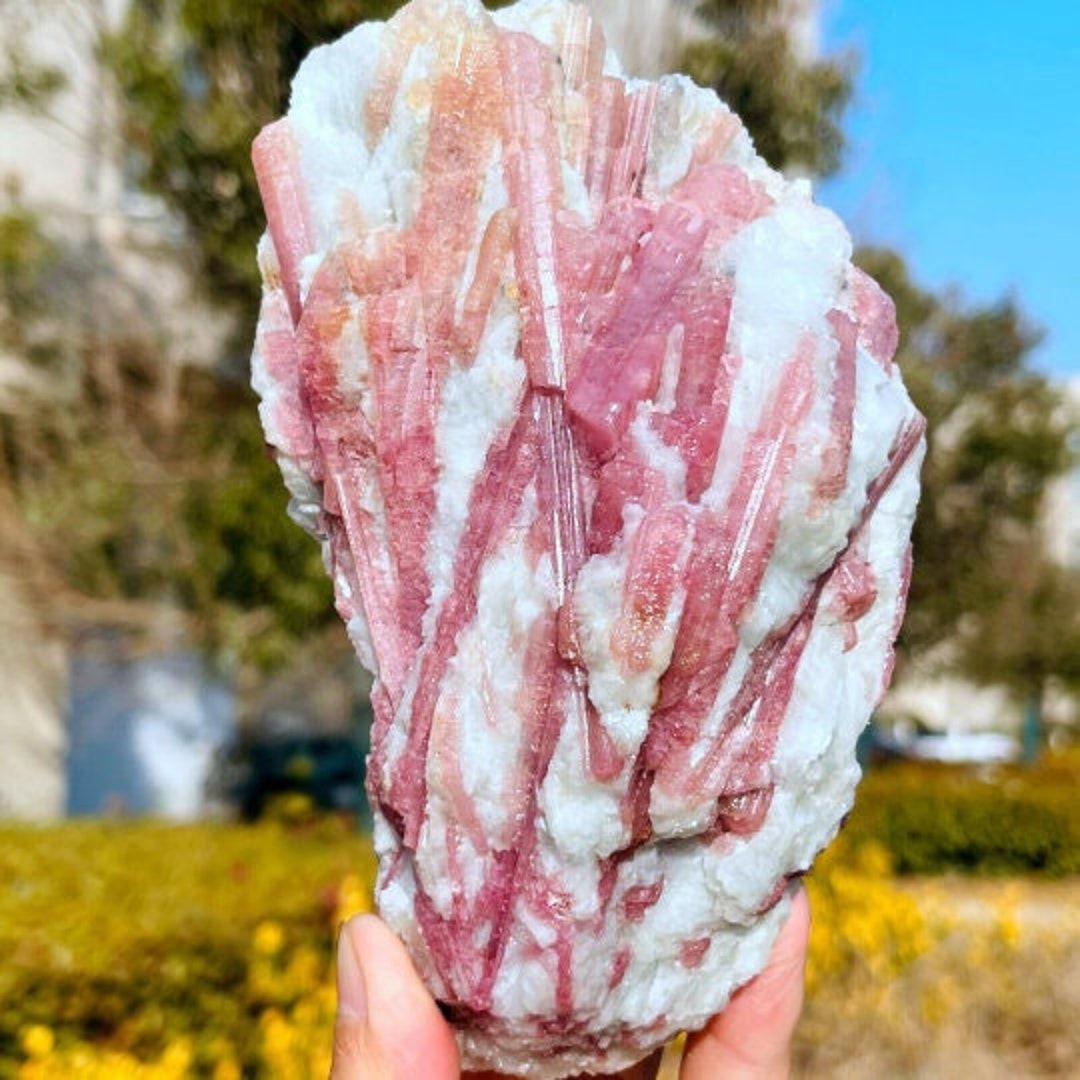 LARGE Raw Pink Tourmaline - Rough Pink Tourmaline Chunk, Pink Rubellite ...