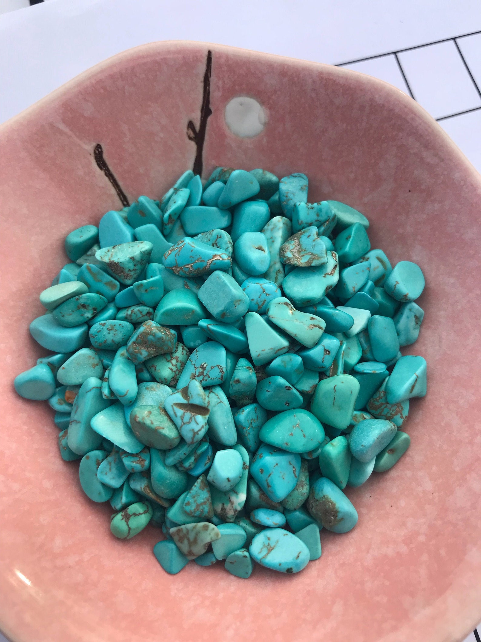 Polished Turquoise Gemstone Tumbled Stone -mini Chips Undrilled Beads ...