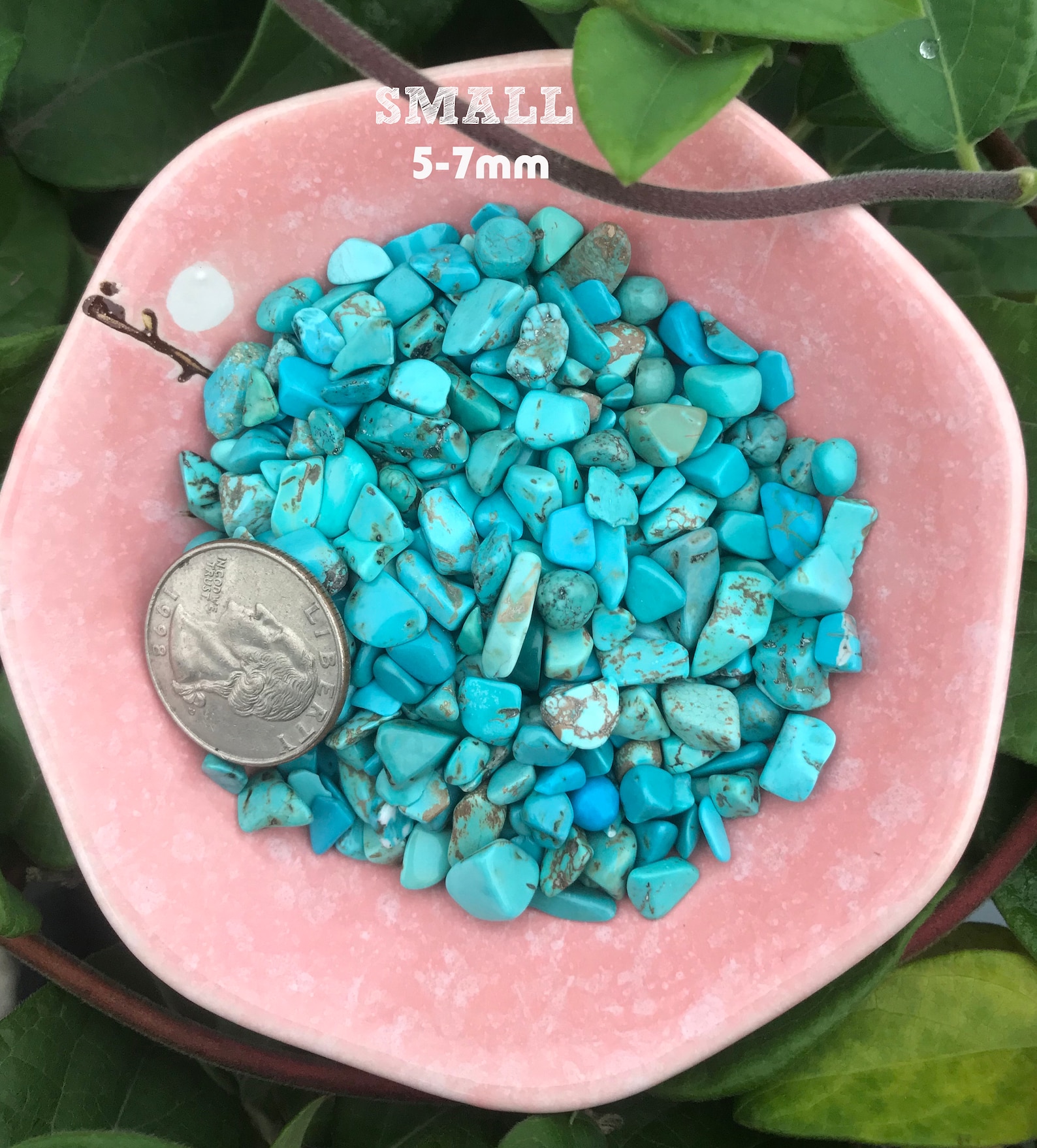 Polished Turquoise Gemstone Tumbled Stone -mini Chips Undrilled Beads ...
