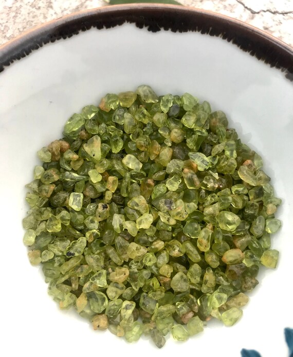 3-5mm Semi Tumbled Peridot Crystal Small Polished Peridot | Etsy