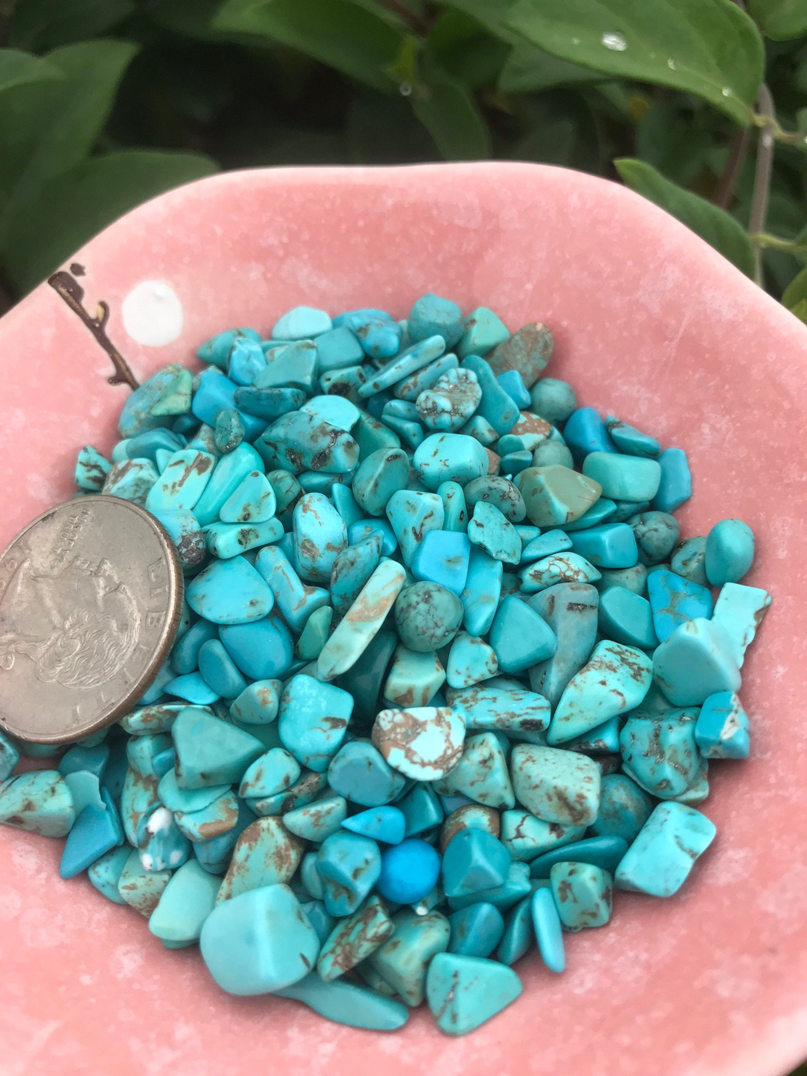 Polished Turquoise Gemstone Tumbled Stone -mini Chips Undrilled Beads ...