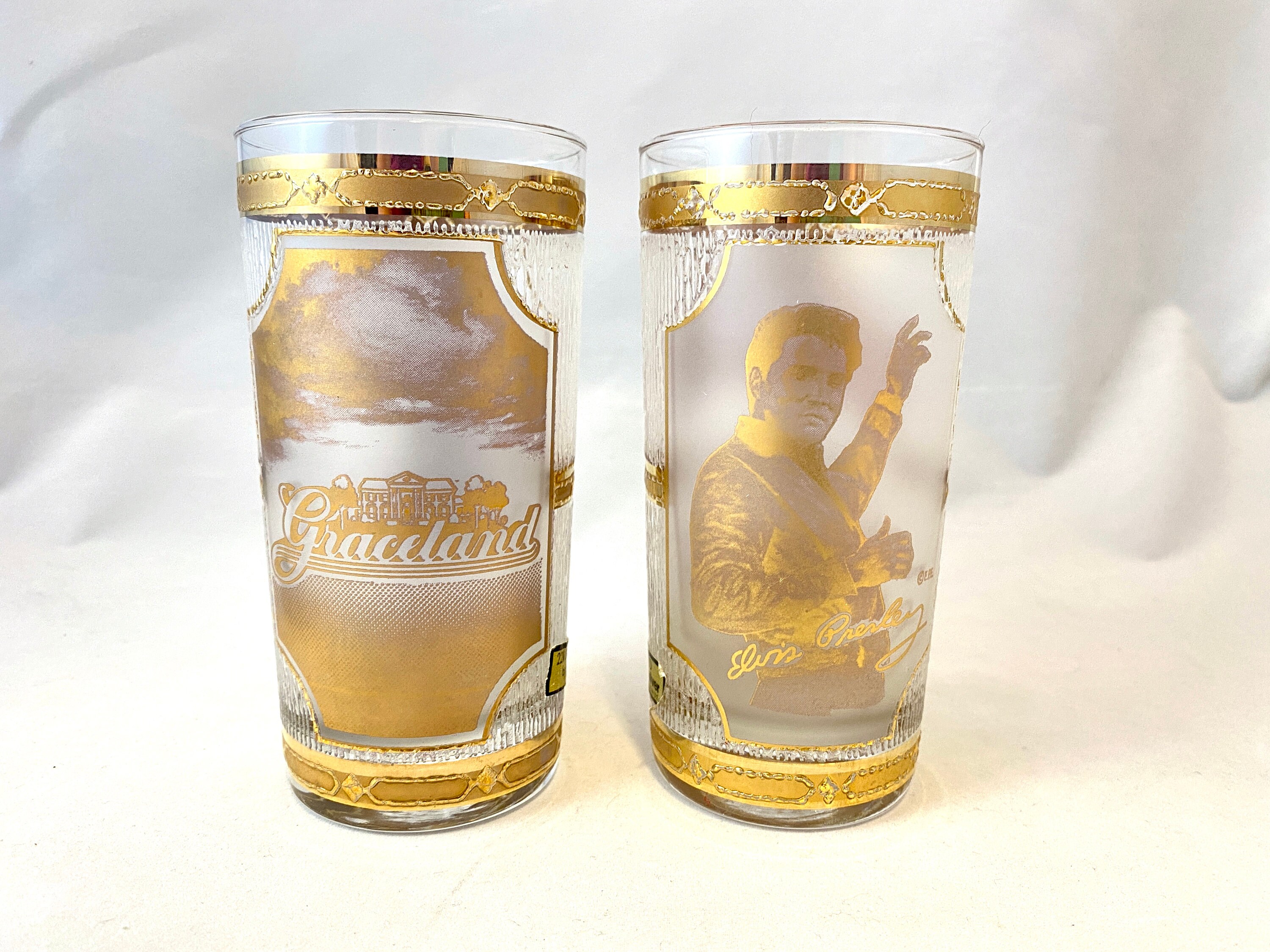 Vintage Elvis Presley Glasses Graceland Souvenir Culver 22k Etsy