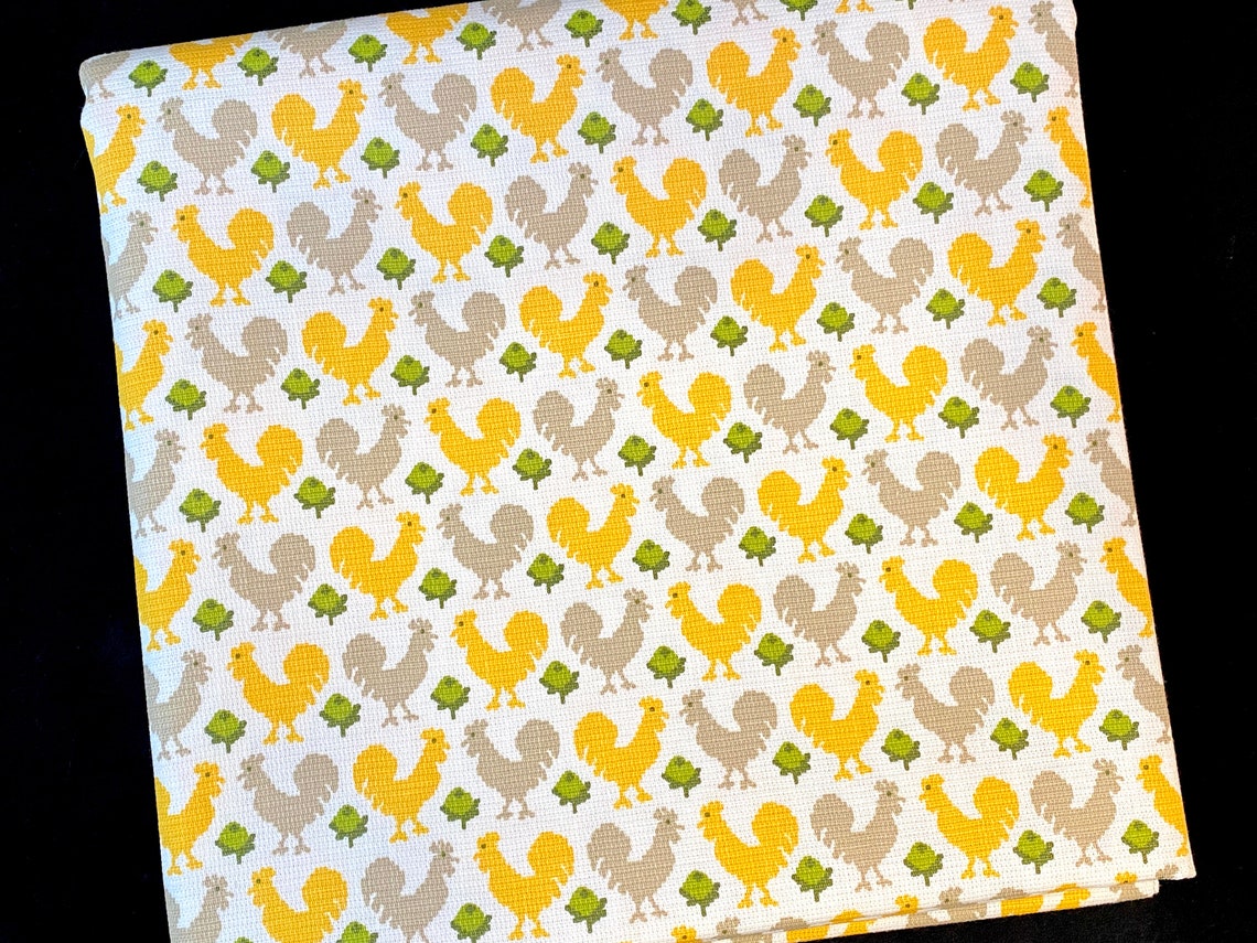 Vintage Rooster Fabric Chicken Material Upholstery - Etsy