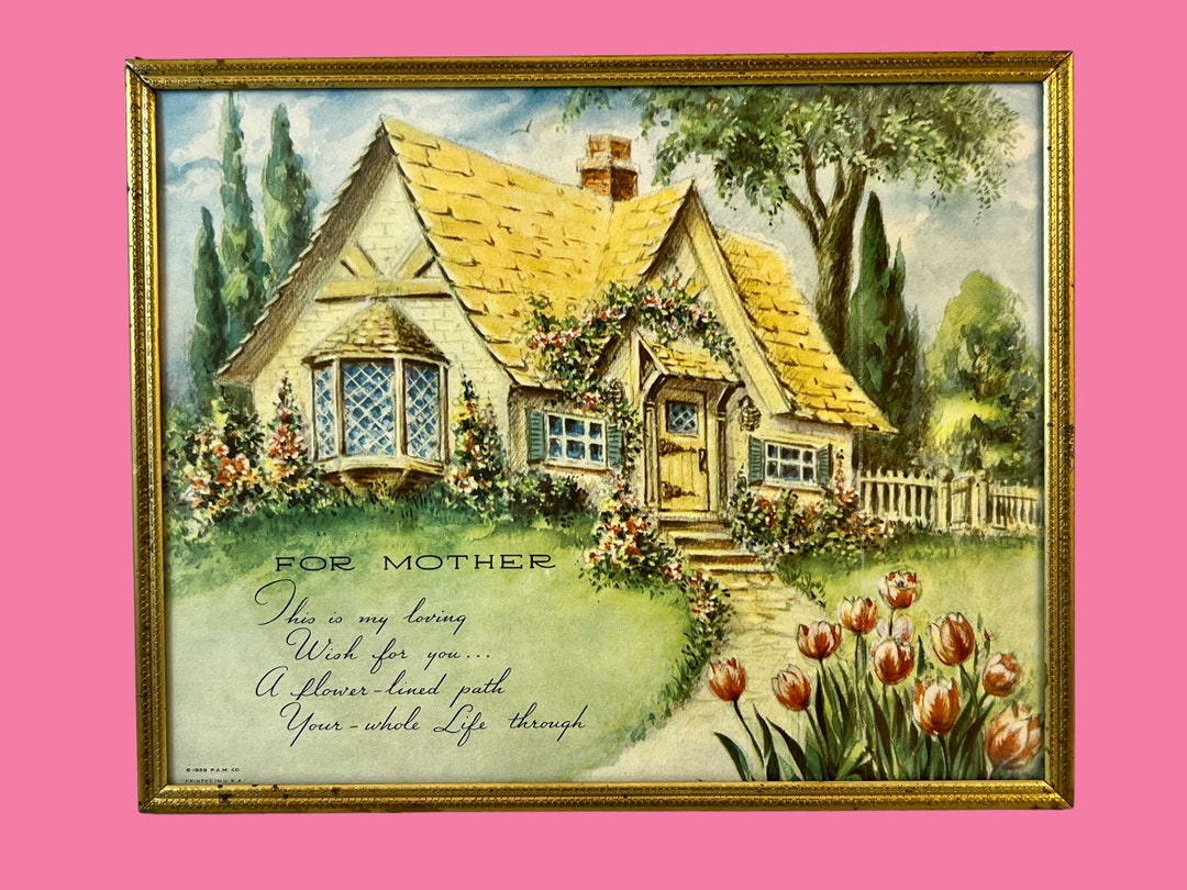 Vintage Mother Wall Hanging, Mom Poem Country Cottage, Mothers Day Gift ...