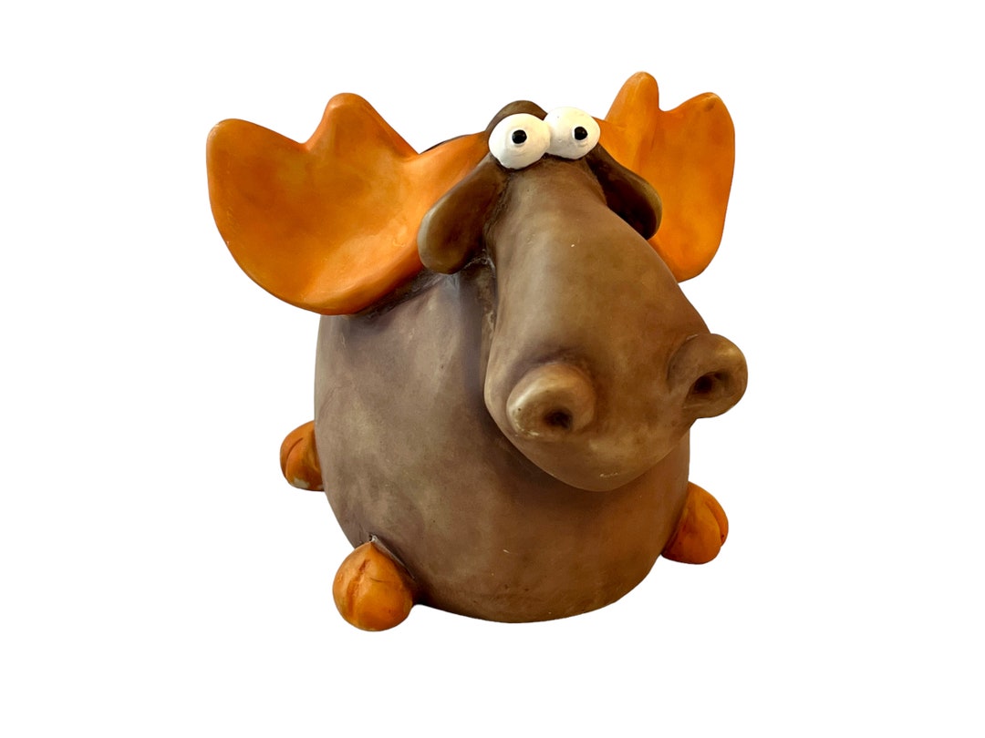 Vintage Paolo Chiari Moose Coin Bank, Resin Figure, Italy, Whimsical ...