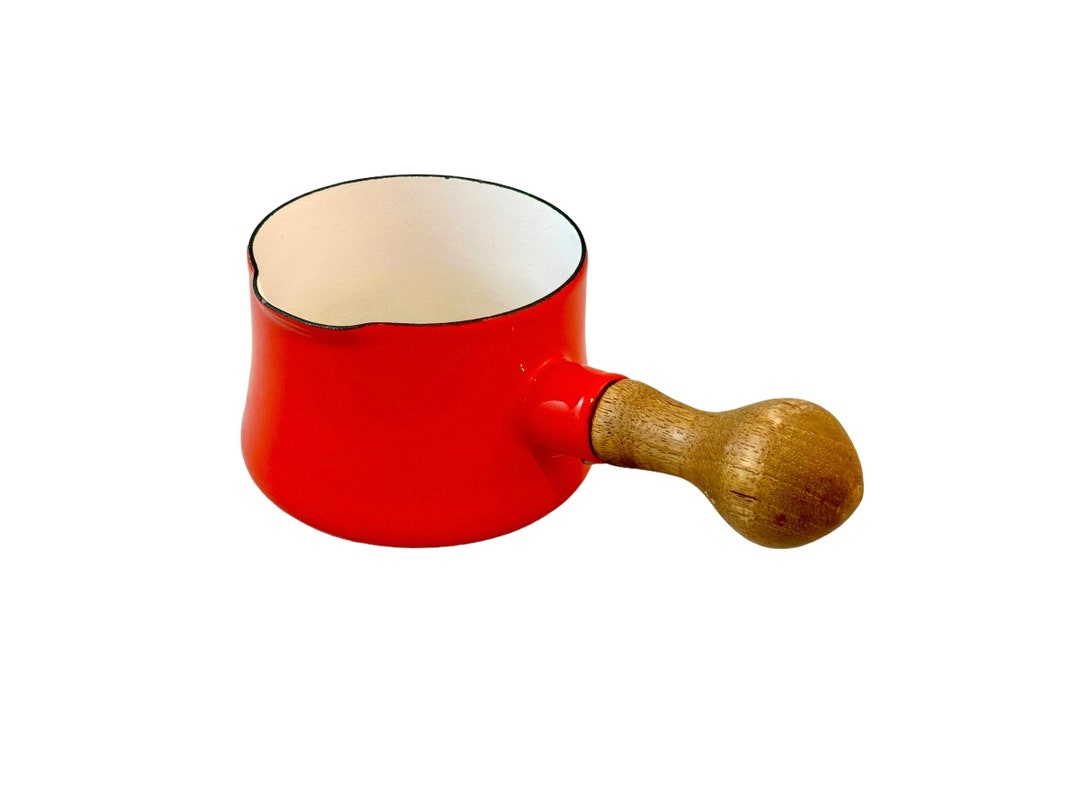 Vintage Dansk Red Enamel Butter Warmer, Kobenstyle Small Saucepan, Mid ...