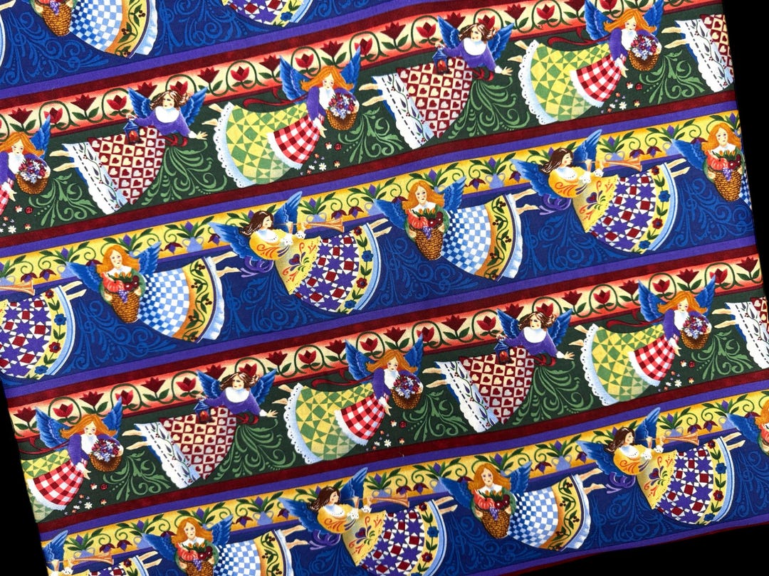 Vintage Jim Shore Angel Fabric, Angels, Country Heart Seasons, Cotton ...