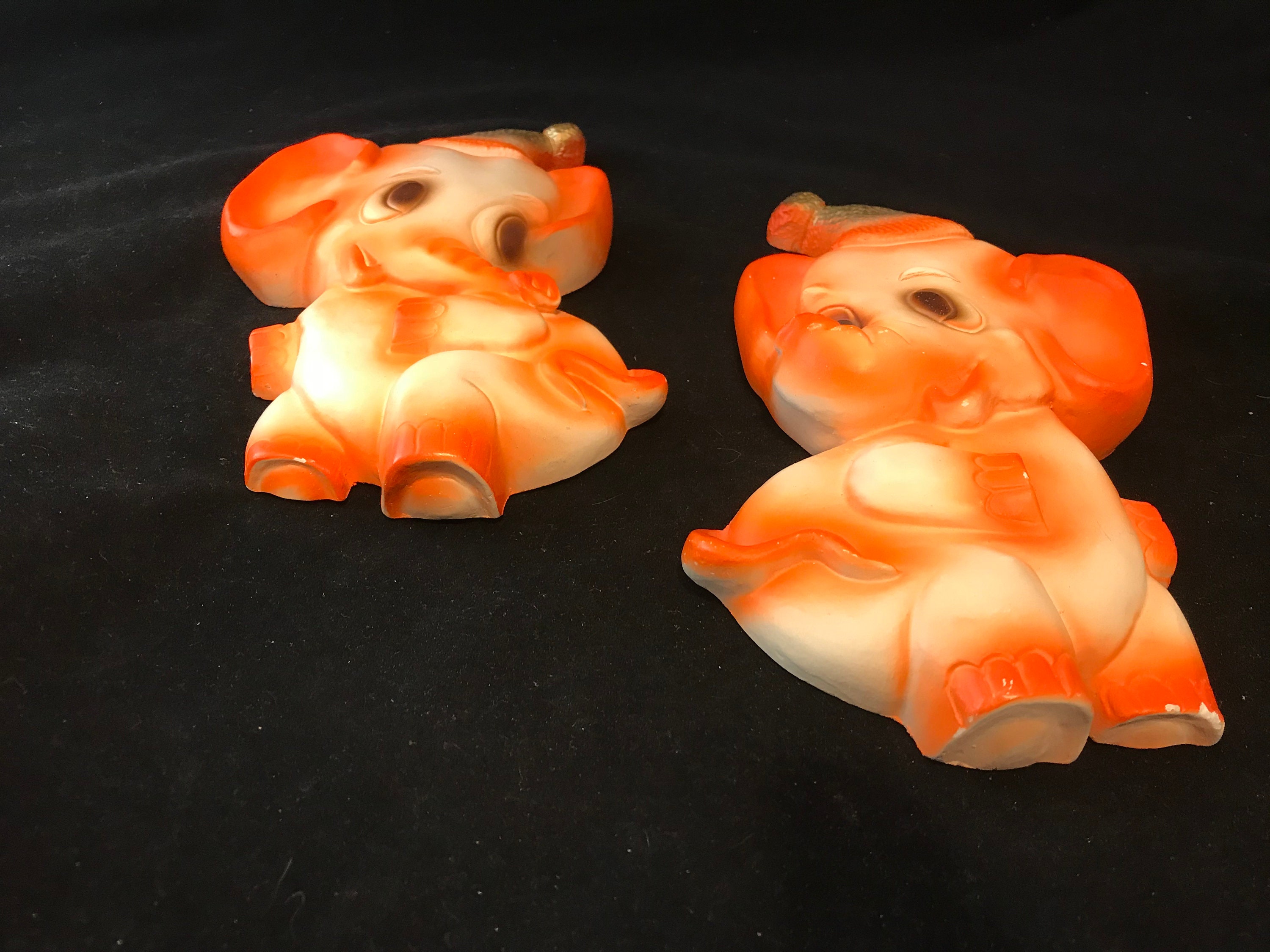 Vintage Elephant Chalkware Wall Hangings Plaques Kids - Etsy